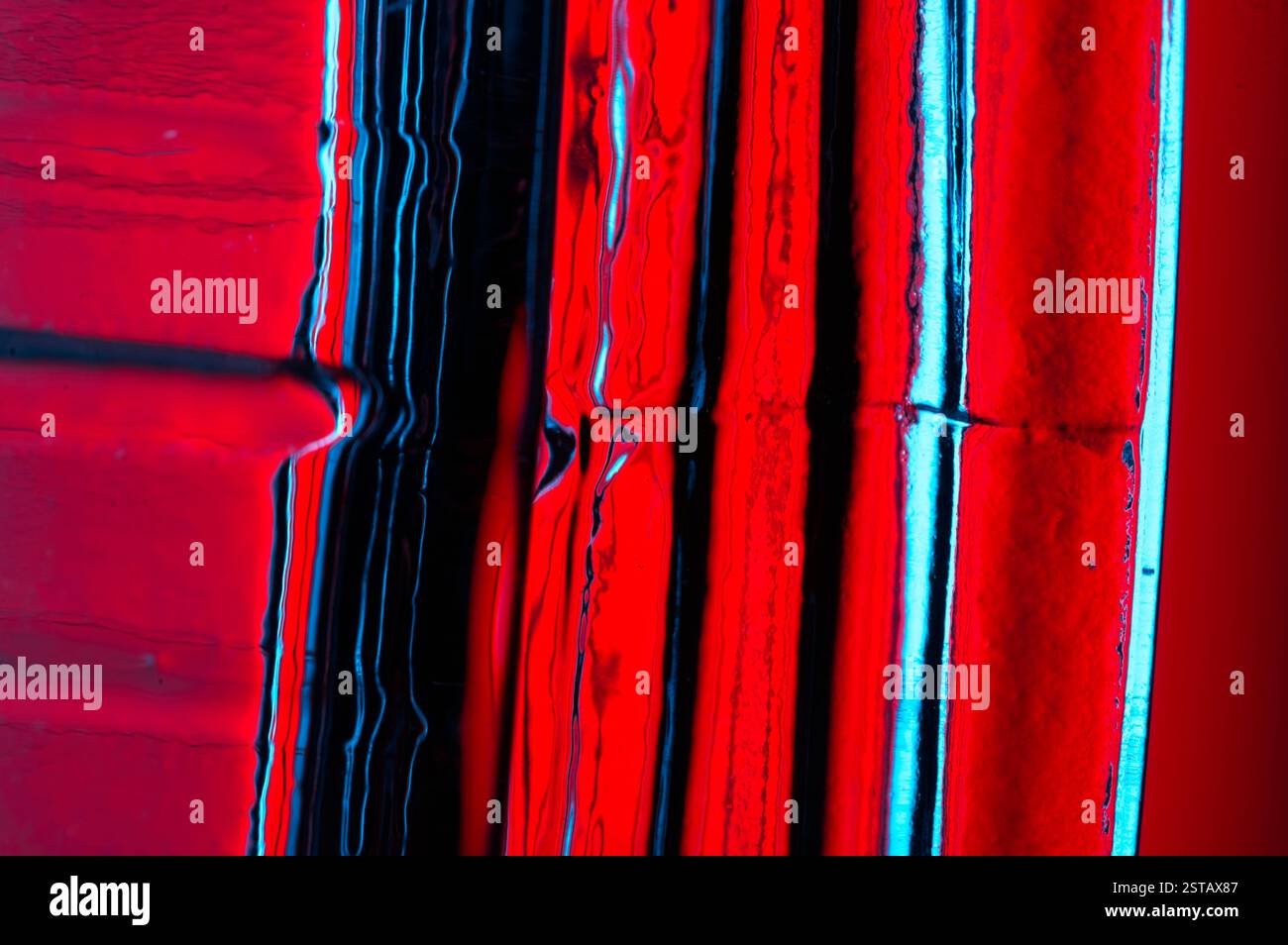 Abstract of colors in a close up of the threads on a glass jar Stock ...