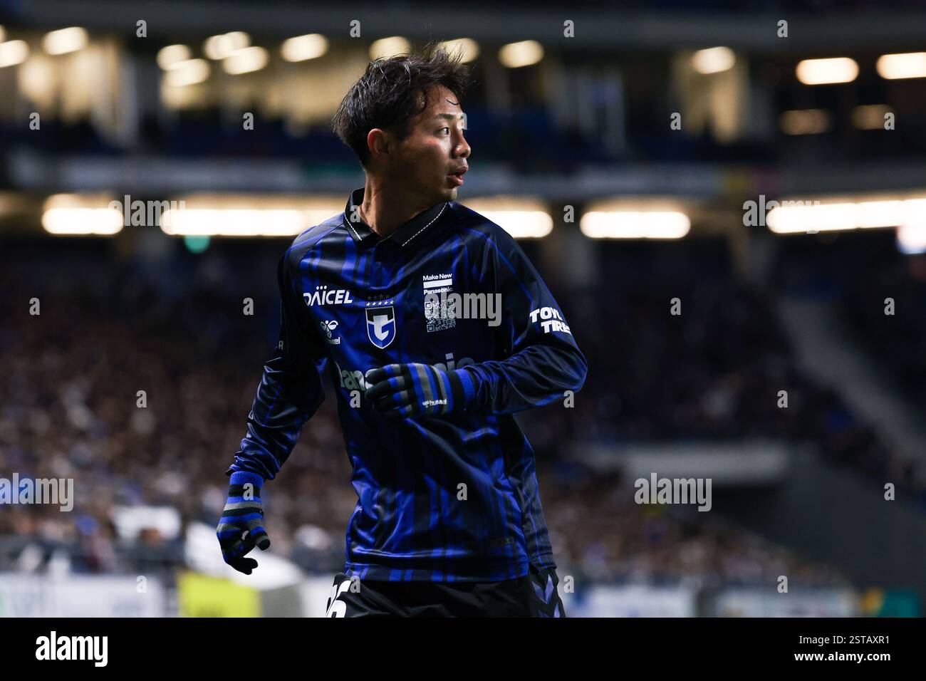 Osaka, Japan. 14th Feb, 2025. Gamba Osaka's Tokuma Suzuki during the 2025 J1 League match ...