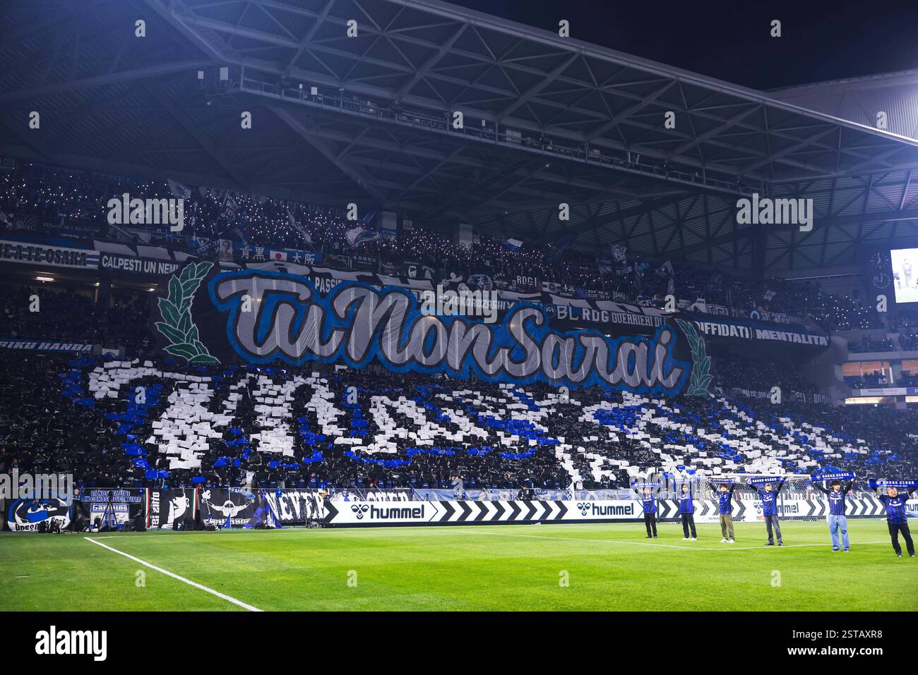 Osaka, Japan. 14th Feb, 2025. Gamba Osaka fans cheer before the 2025 J1 ...