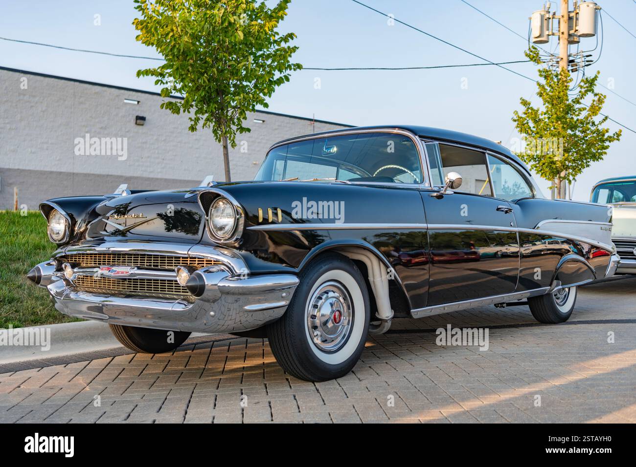 Park Ridge, Illinois, USA - August 22, 2024: Black car of Chevrolet Bel ...