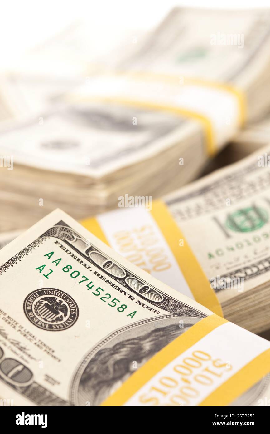 Stacks of Ten Thousand Dollar Piles of One Hundred Dollar Bills Stock ...