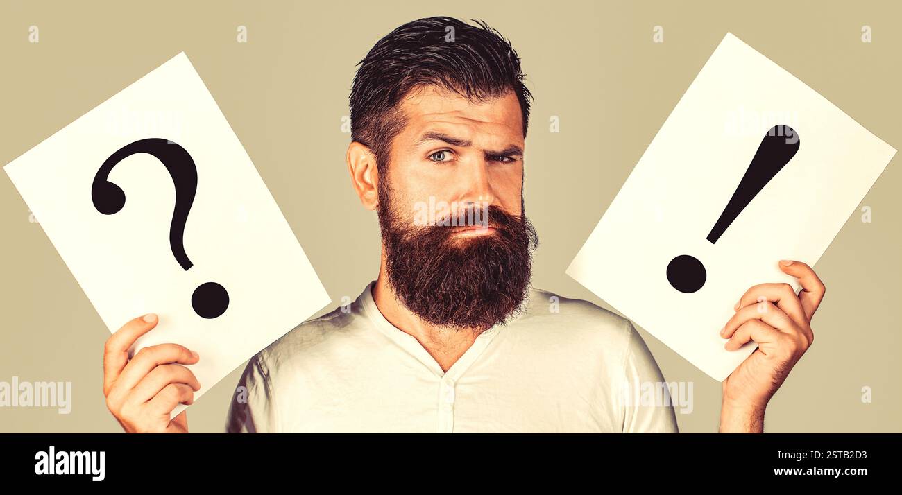 Man thinking question marks hi-res stock photography and images - Alamy