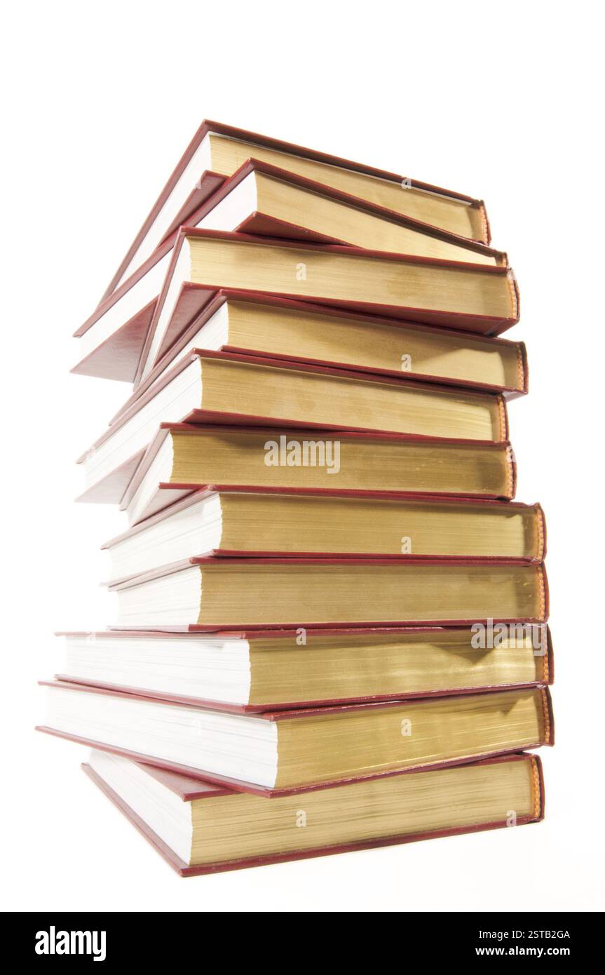 Old books stacked closeup Cut Out Stock Images & Pictures - Alamy