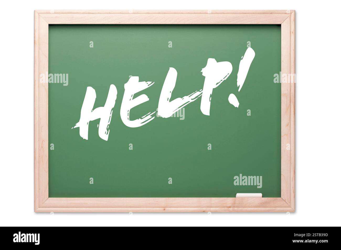 Chalkboard Series Isolated on a White Background - Help! Stock Photo ...