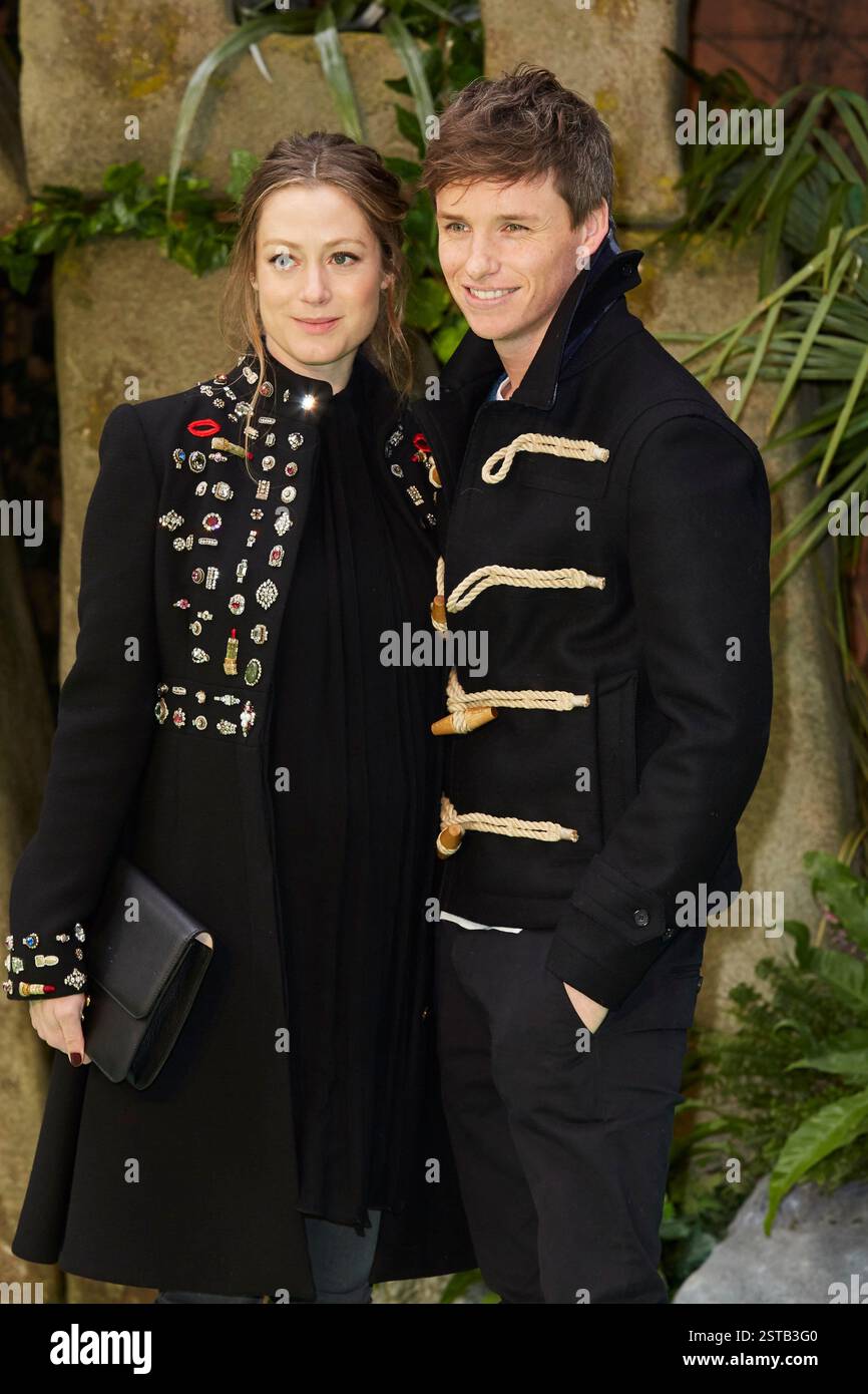 Eddie Redmayne (R) and Hannah Bagshawe (L) attend the 'Early Man' World ...