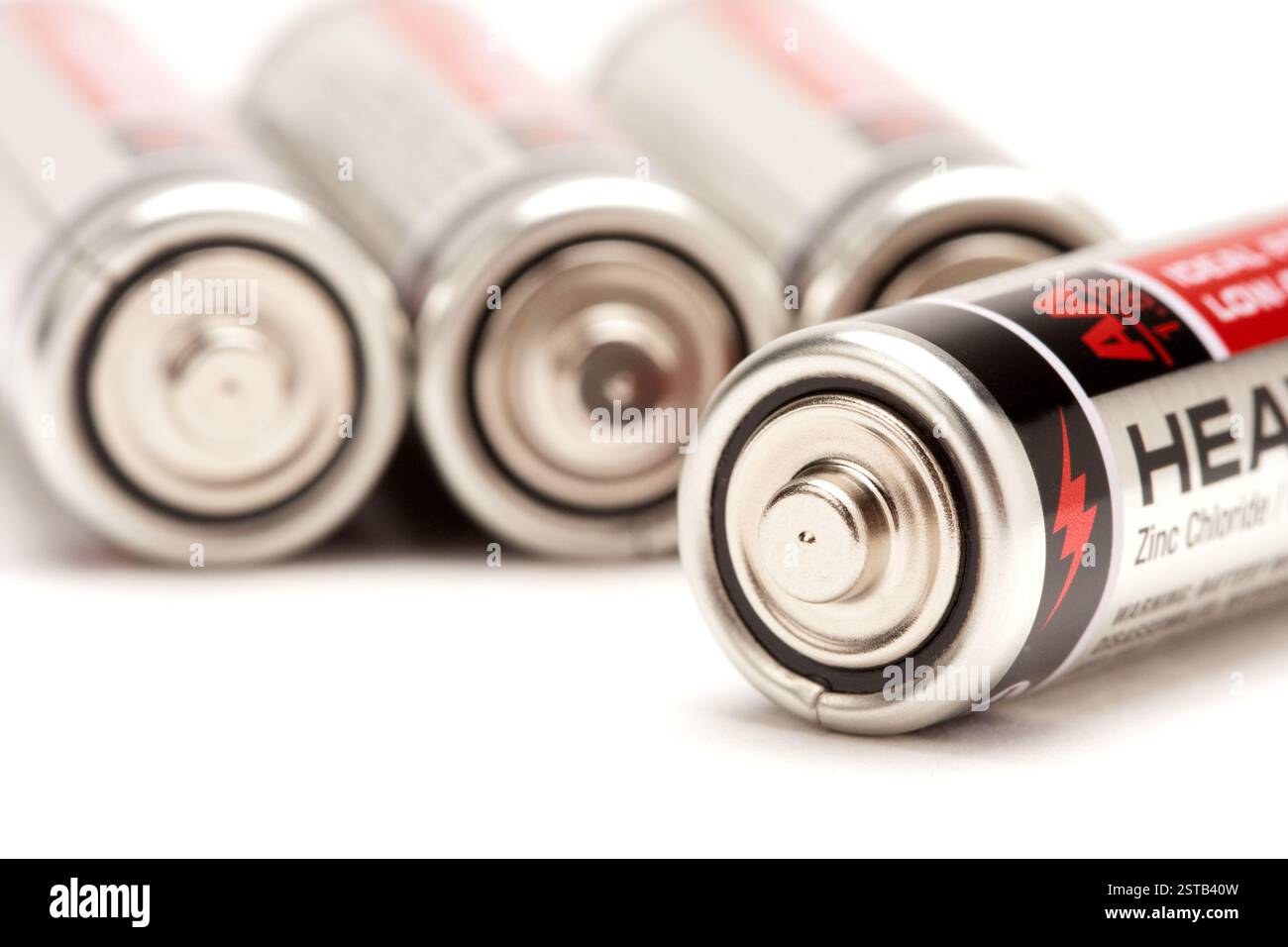Heavy Duty AA Batteries on a White Background Stock Photo - Alamy