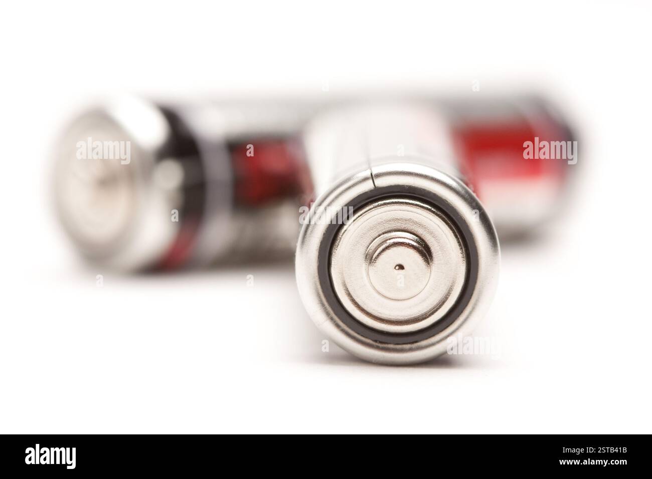 Heavy Duty AA Batteries on a White Background Stock Photo - Alamy