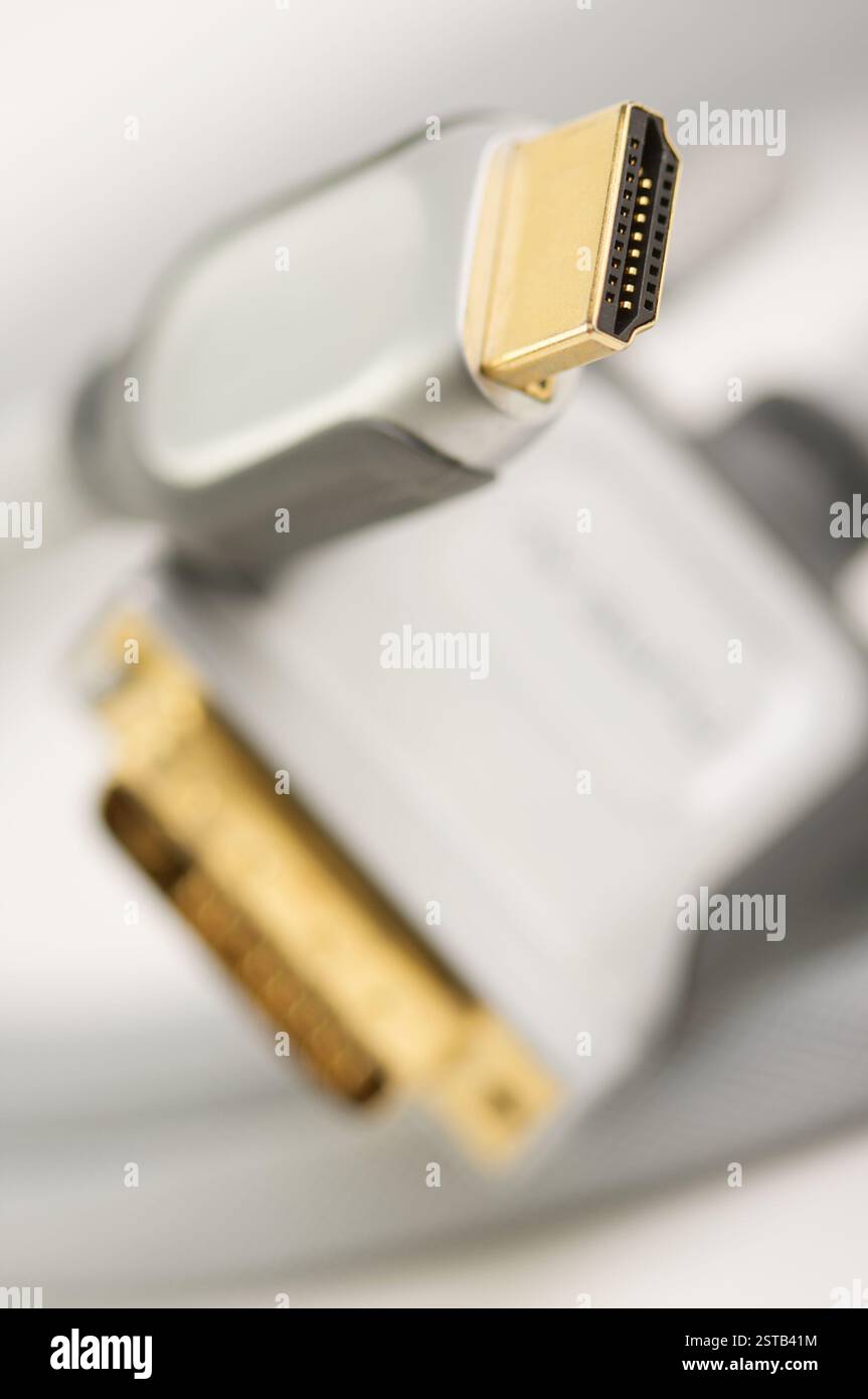 Hdmi cable macro with narrow depth of field hi-res stock photography ...