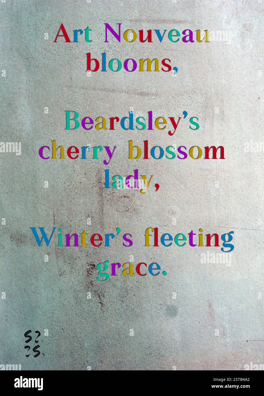 Art Nouveau blooms, Beardsley's cherry blossom lady, Winter's fleeting ...