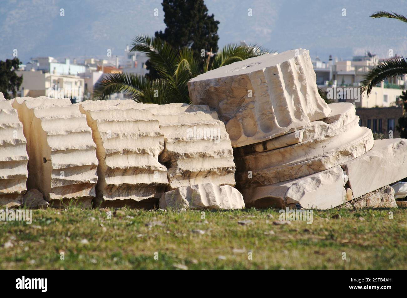 Ancient Fallen Roman Column Stock Photo - Alamy