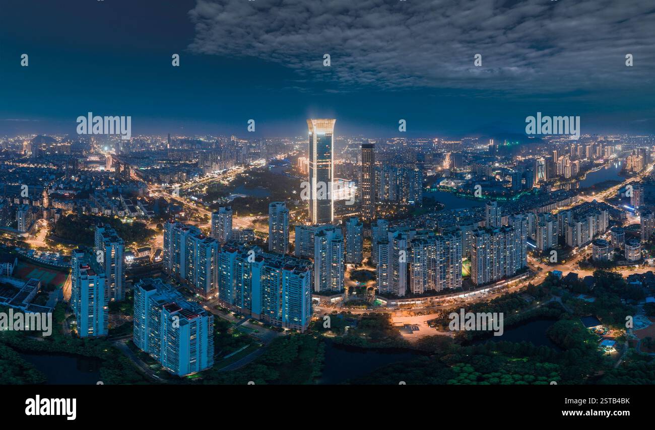 Night view of Wenzhou City, Zhejiang Province, China Stock Photo - Alamy