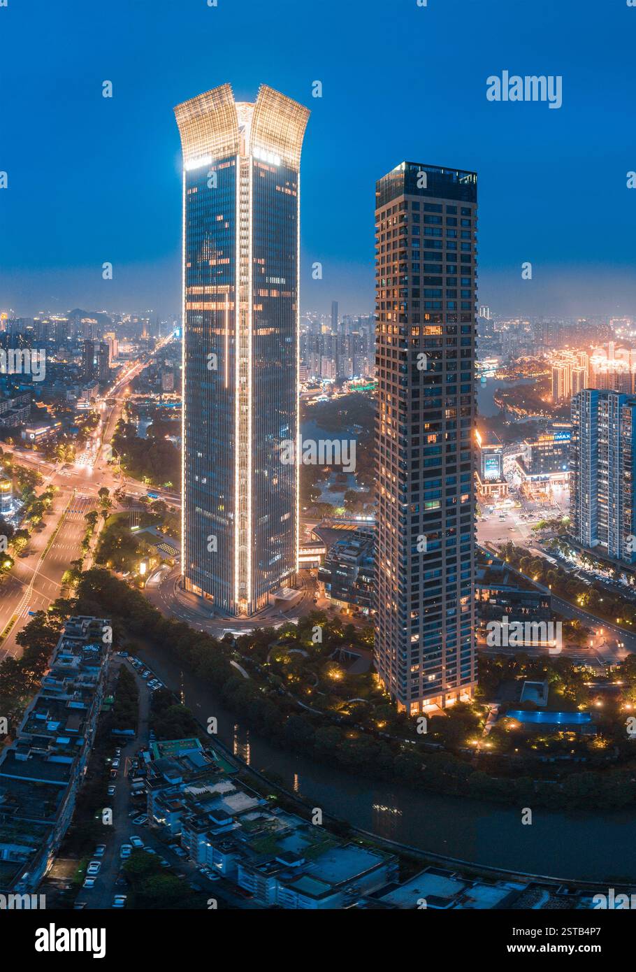 Night view of Wenzhou City, Zhejiang Province, China Stock Photo - Alamy