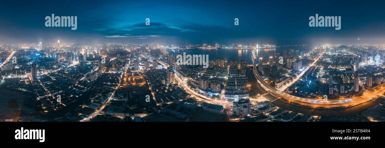 Night view of Wenzhou City, Zhejiang Province, China Stock Photo - Alamy
