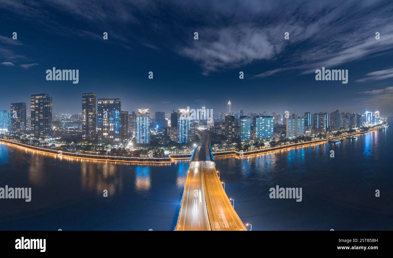 Night view of Wenzhou City, Zhejiang Province, China Stock Photo - Alamy