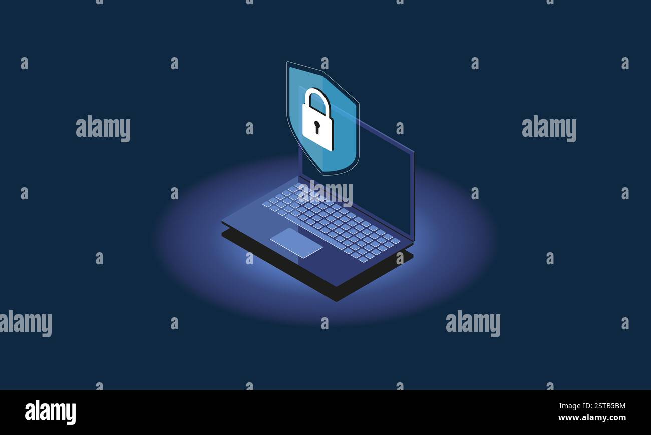 Computer it safety and cyber security. Anti virus or data protection ...