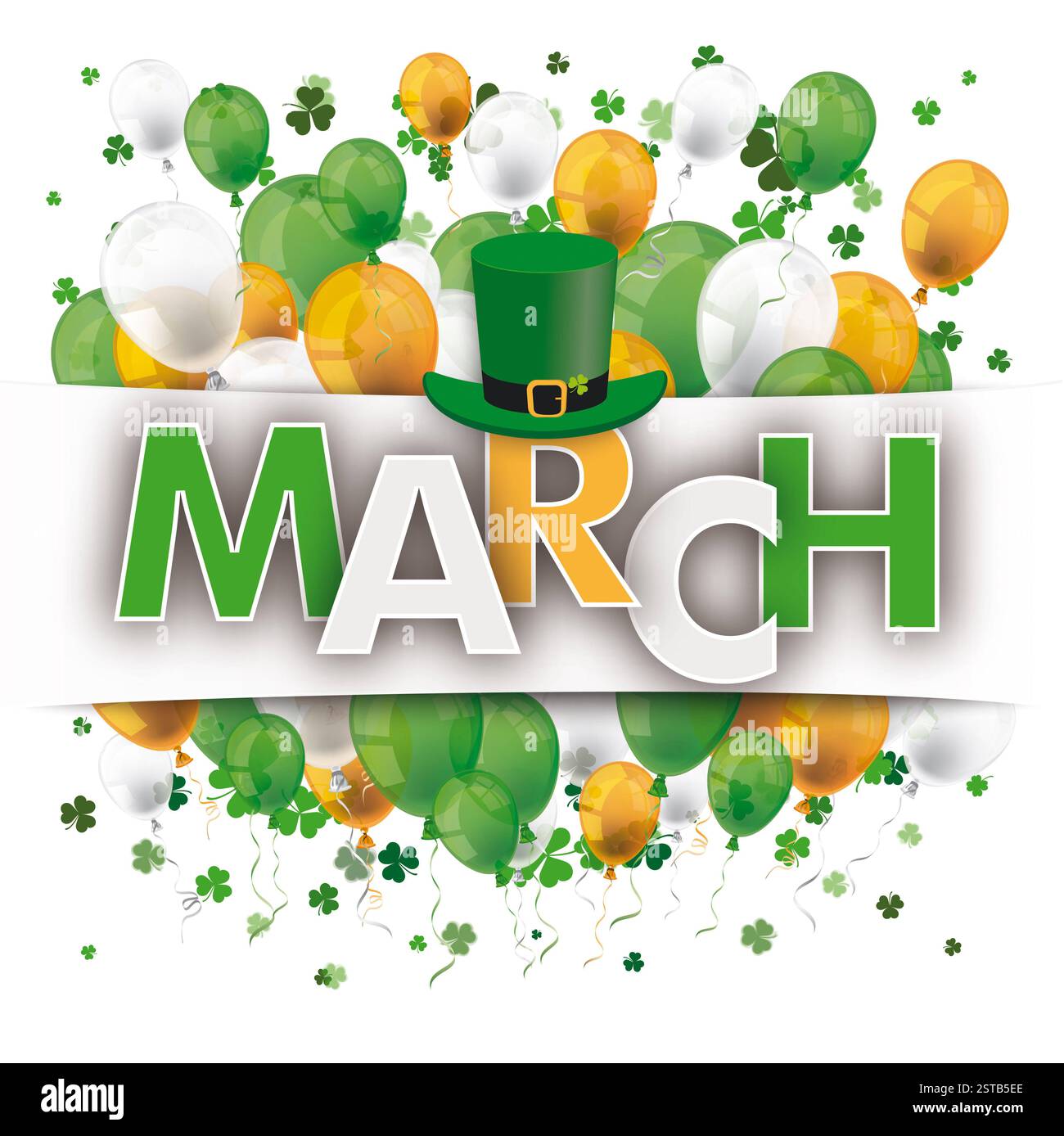 March St Patricks Day Banner Balloons Cloverleafs St. Patrick s Day ...