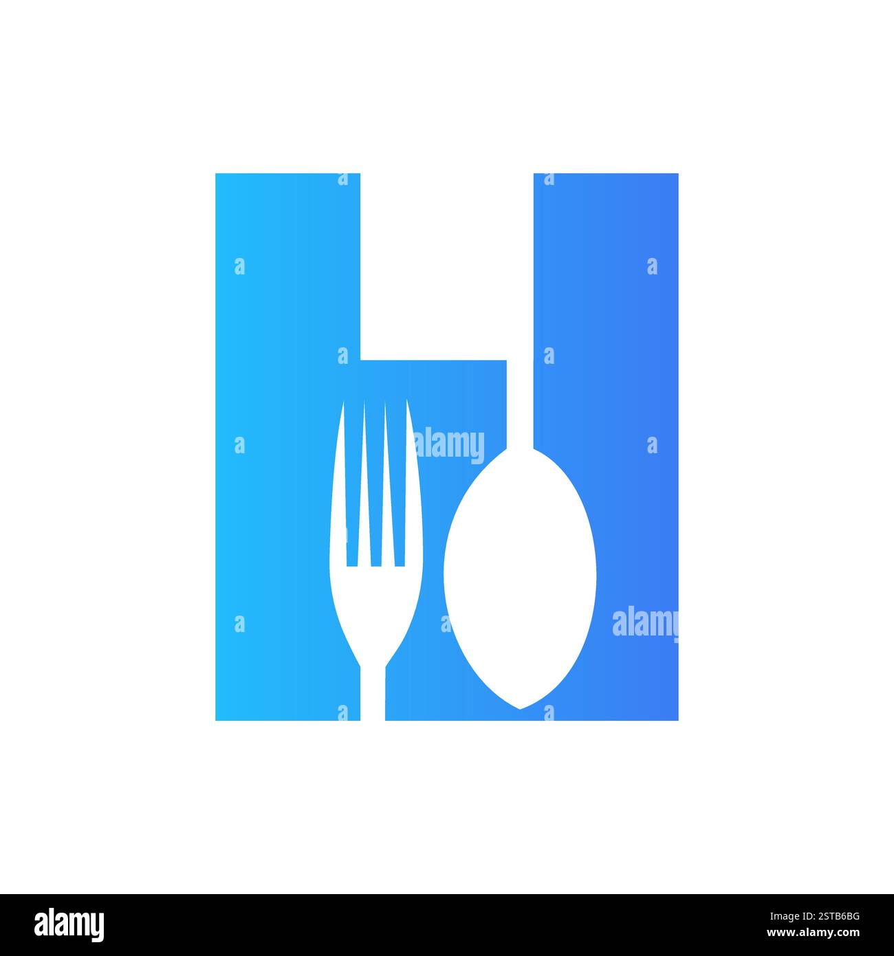 Initial Letter H Restaurant Logo Design Concept With Fork and Spoon ...