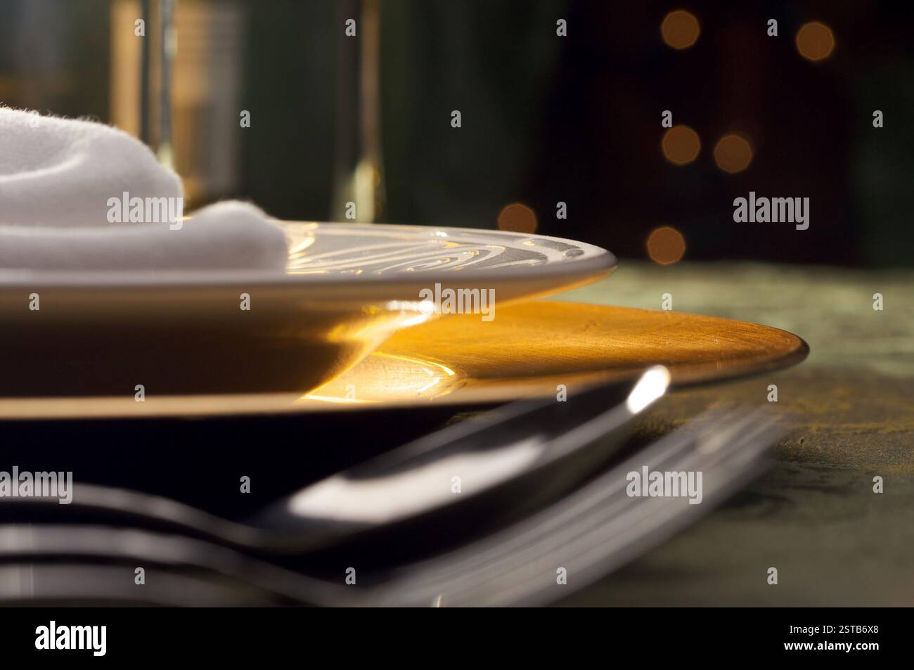 Elegant Dinner Setting Abstract Macro Background Stock Photo - Alamy