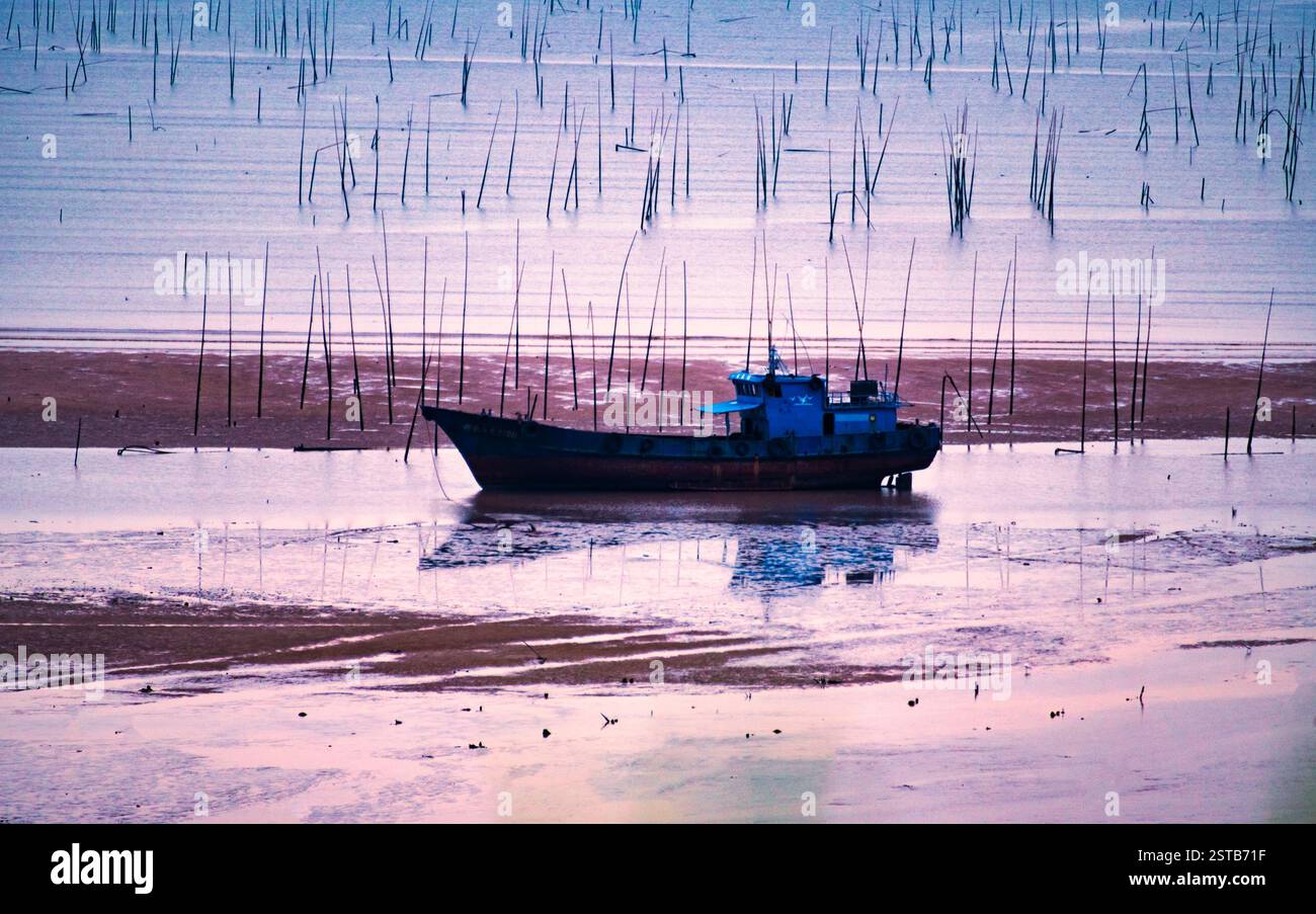 Scenery of Xiapu tidal flats in Ningde City, Fujian Province, China ...