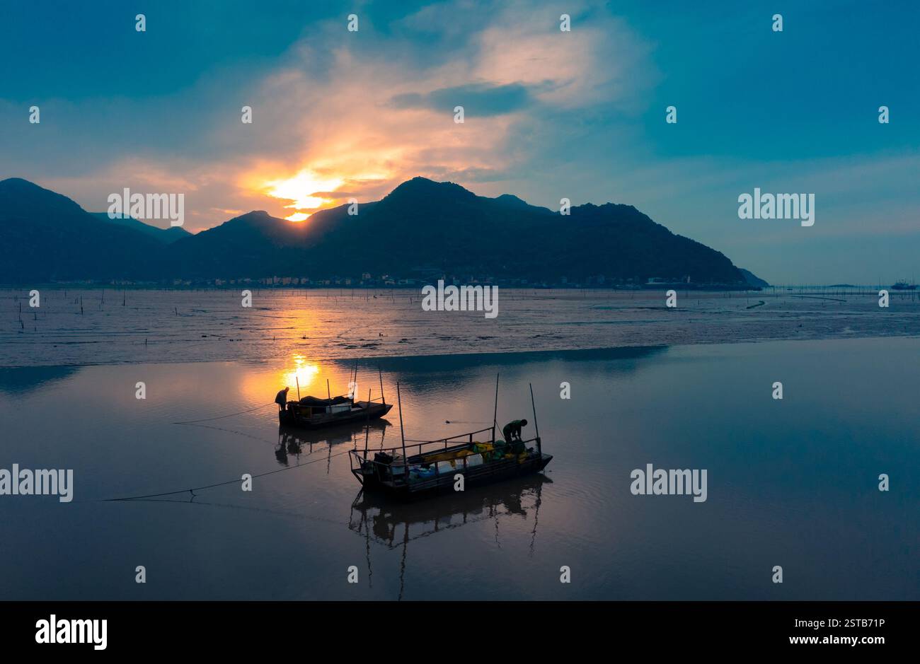 Scenery of Xiapu tidal flats in Ningde City, Fujian Province, China ...