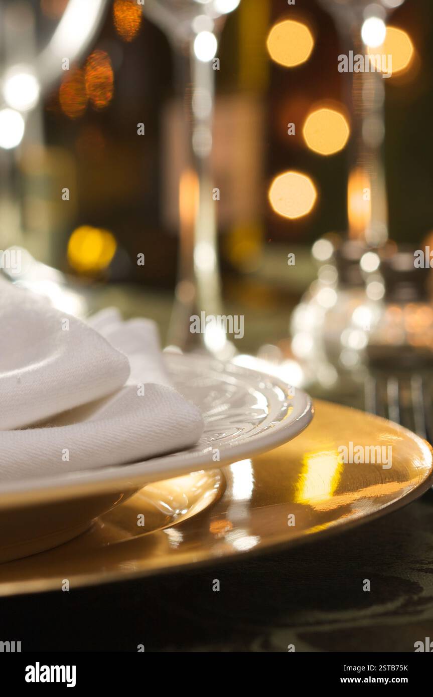 Elegant Dinner Setting Abstract Macro Background Stock Photo - Alamy