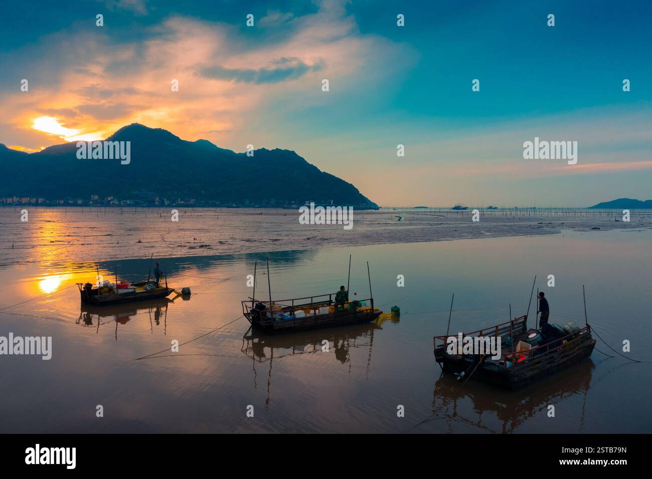 Scenery of Xiapu tidal flats in Ningde City, Fujian Province, China ...