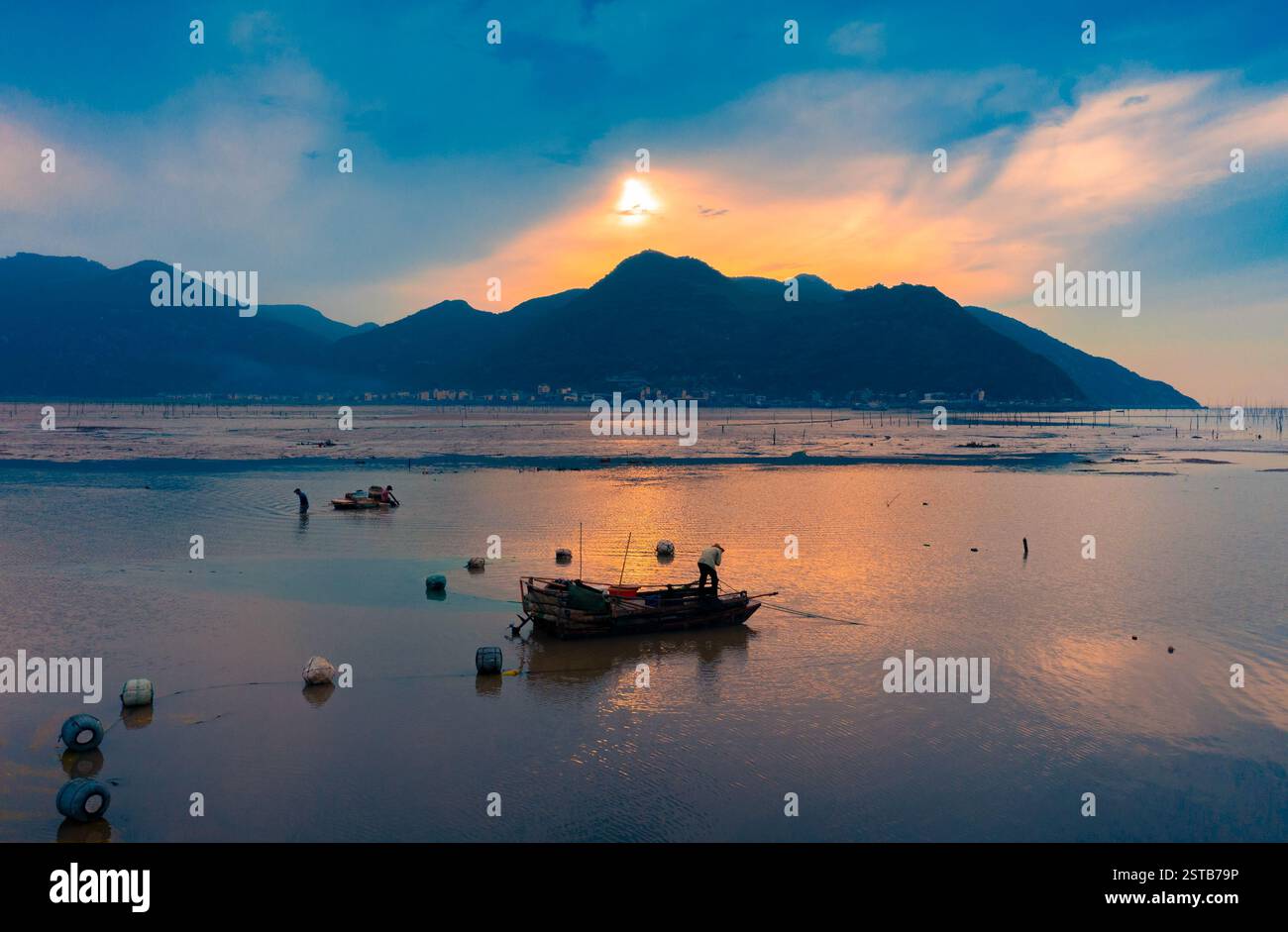Scenery of Xiapu tidal flats in Ningde City, Fujian Province, China ...
