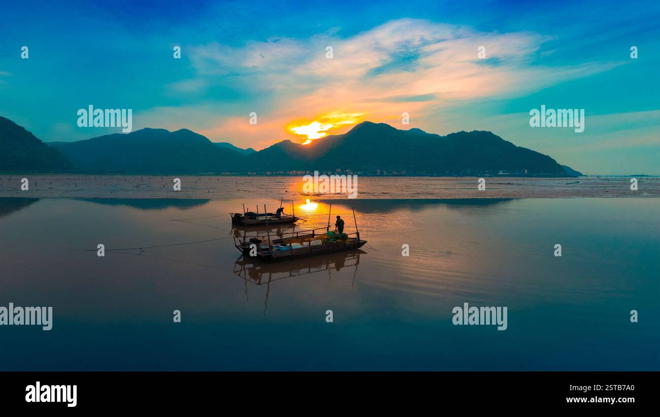 Scenery of Xiapu tidal flats in Ningde City, Fujian Province, China ...