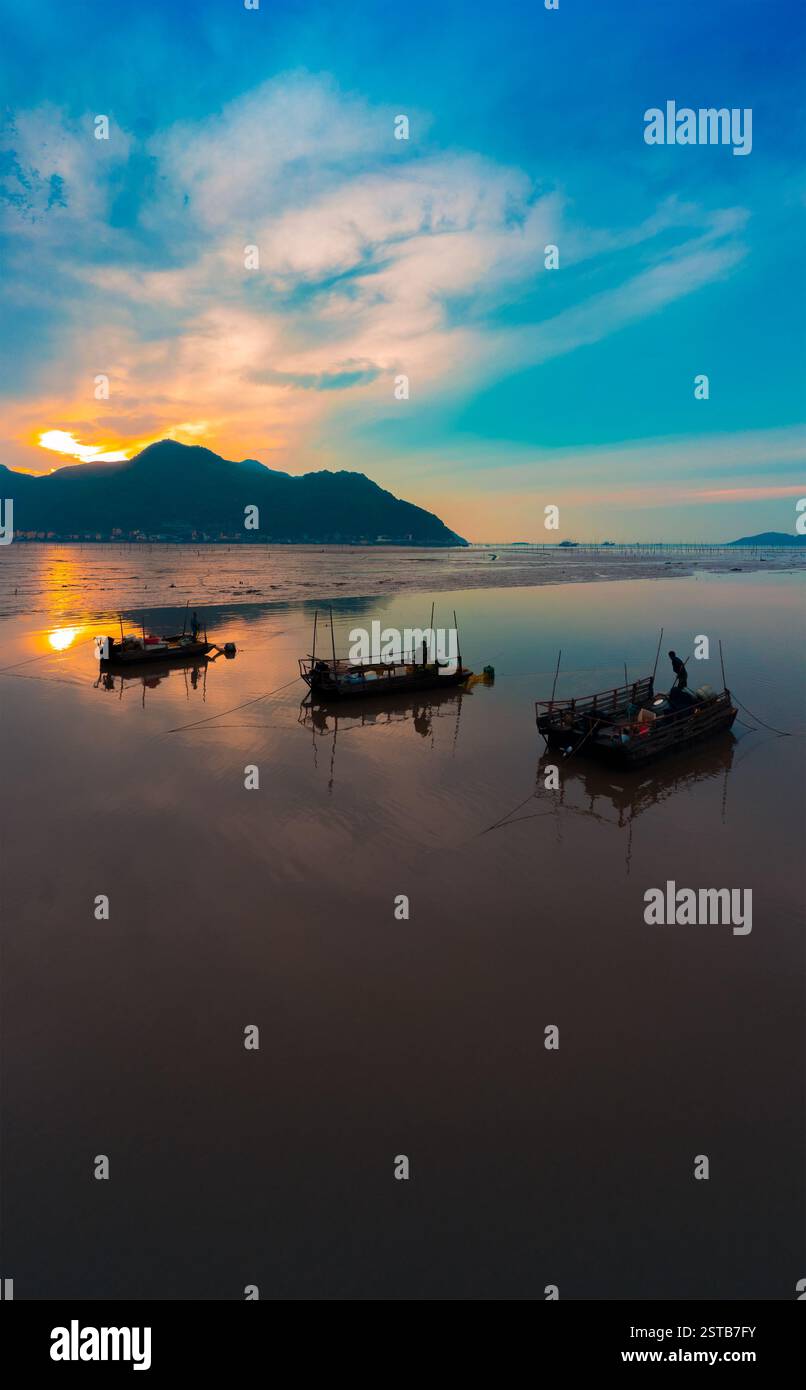 Scenery of Xiapu tidal flats in Ningde City, Fujian Province, China ...