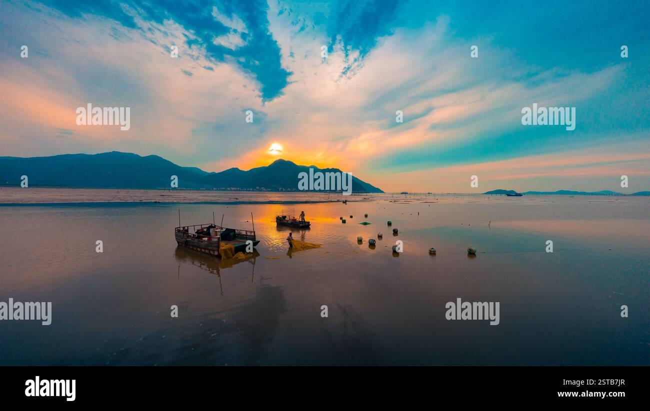 Scenery of Xiapu tidal flats in Ningde City, Fujian Province, China ...