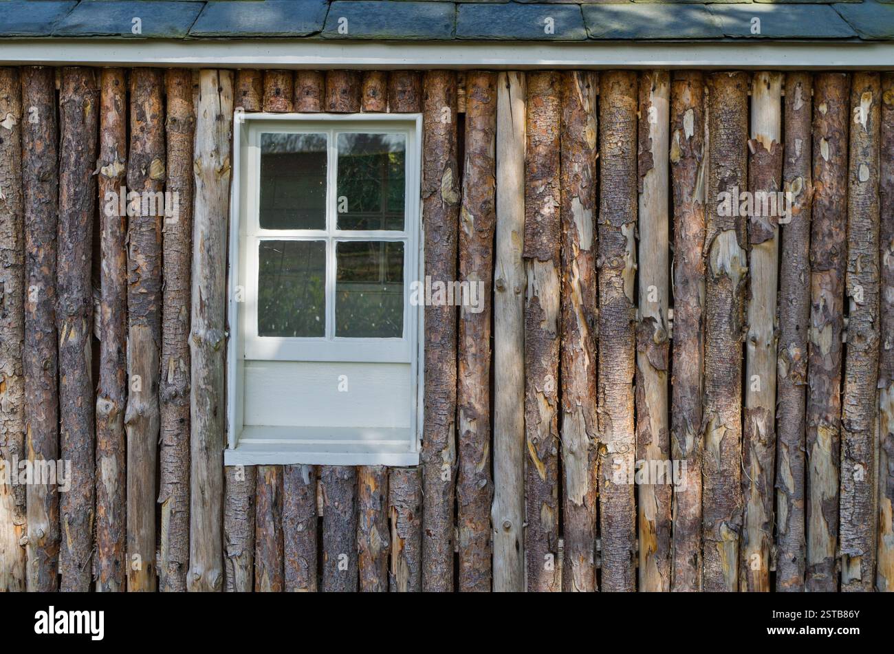 Close up of the side of a garden shed Swiss Garden, Old Warden ...