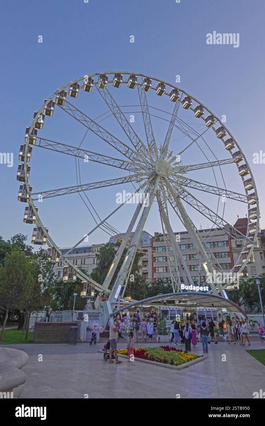 Hungary, Budapest, the Budapest Wheel is a 65-meter high ferris wheel ...