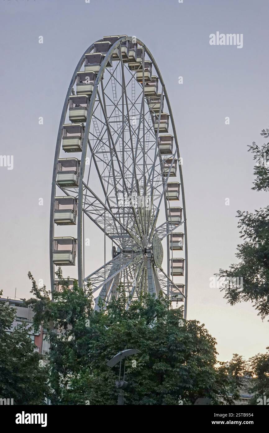 Hungary, Budapest, the Budapest Wheel is a 65-meter high ferris wheel ...