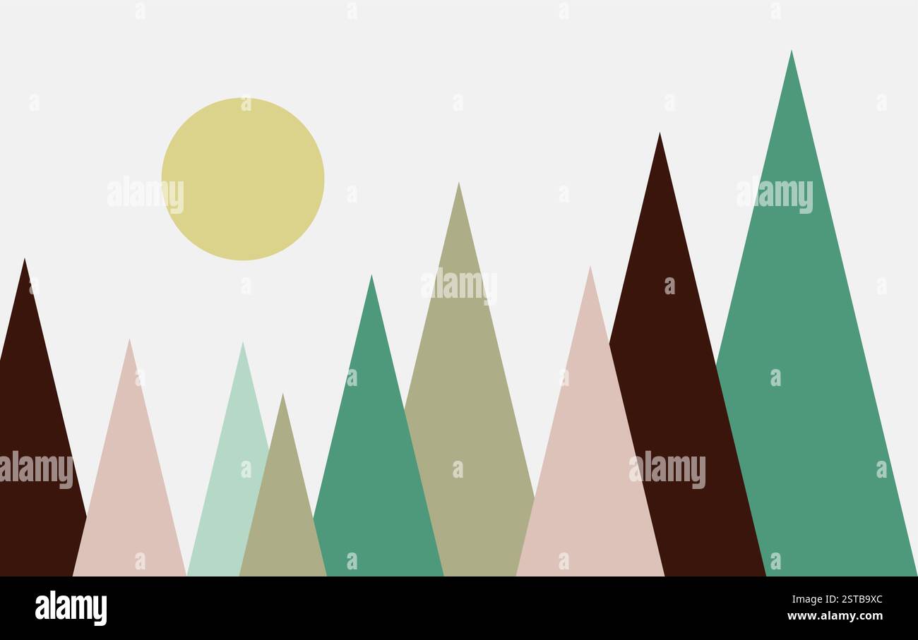 Abstract Mountain Geometric Wall Art Background Stock Vector Image ...