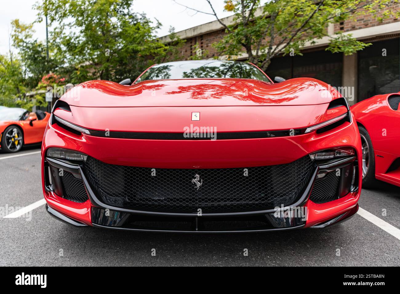 Chicago, Illinois - September 29, 2024: Ferrari Purosangue red color ...
