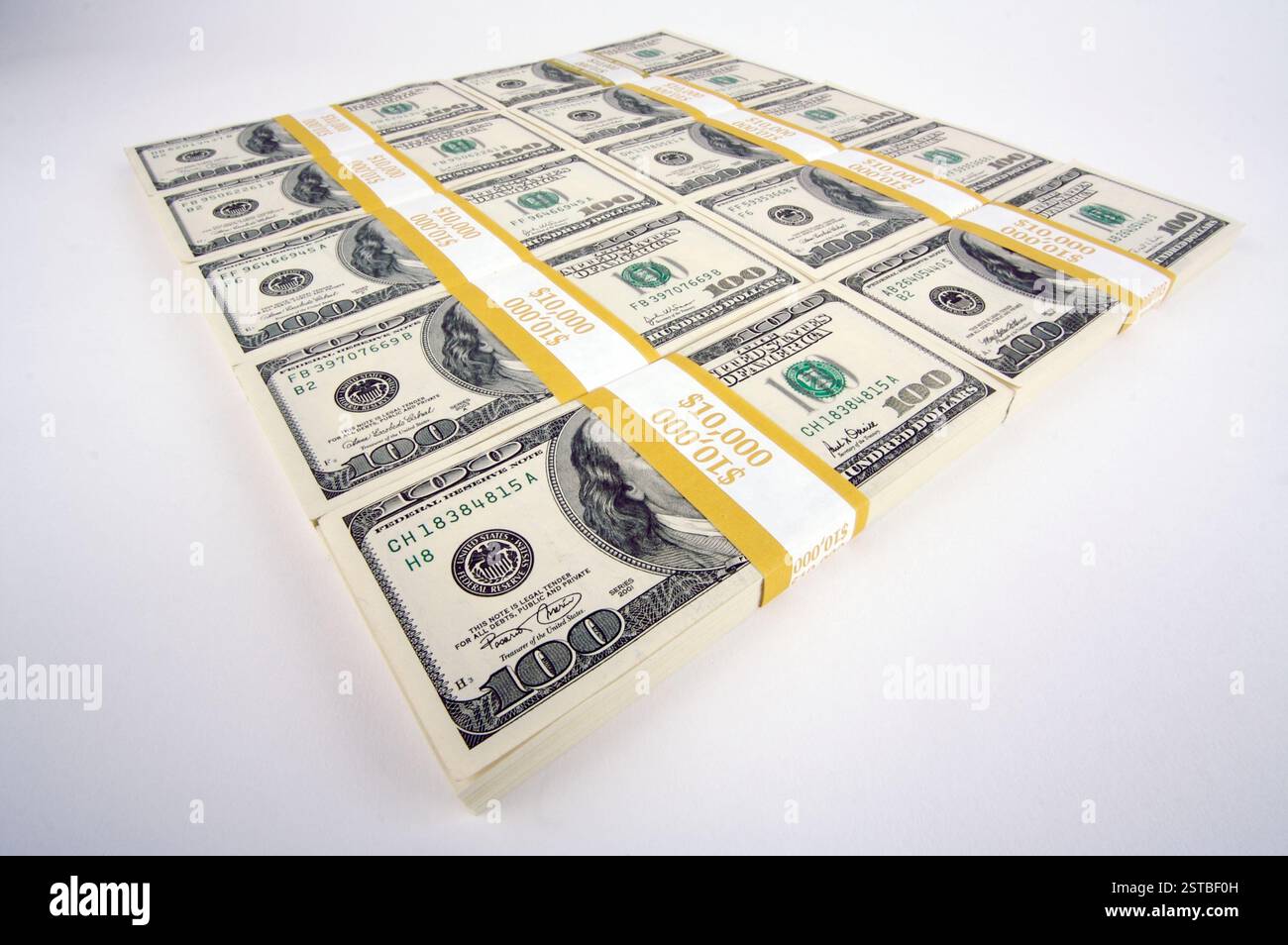 Stacks of Ten Thousand Dollar Piles of One Hundred Dollar Bills Stock ...