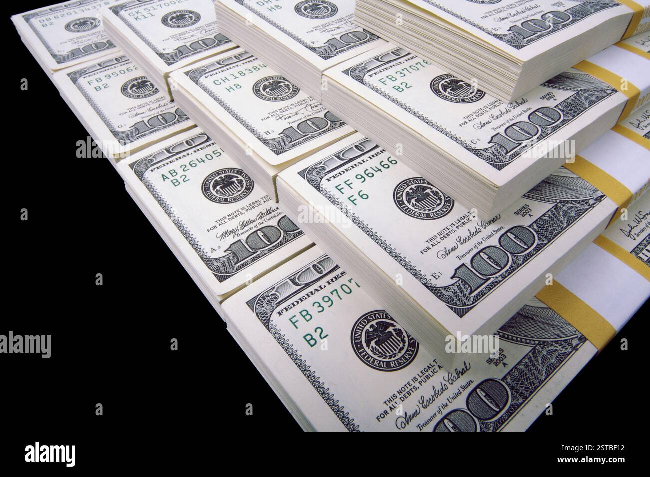 Stacks of Ten Thousand Dollar Piles of One Hundred Dollar Bills Stock ...