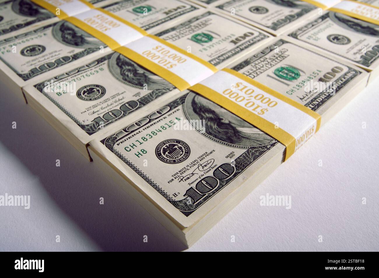 Stacks of One Hundred Dollar Bills Stock Photo - Alamy