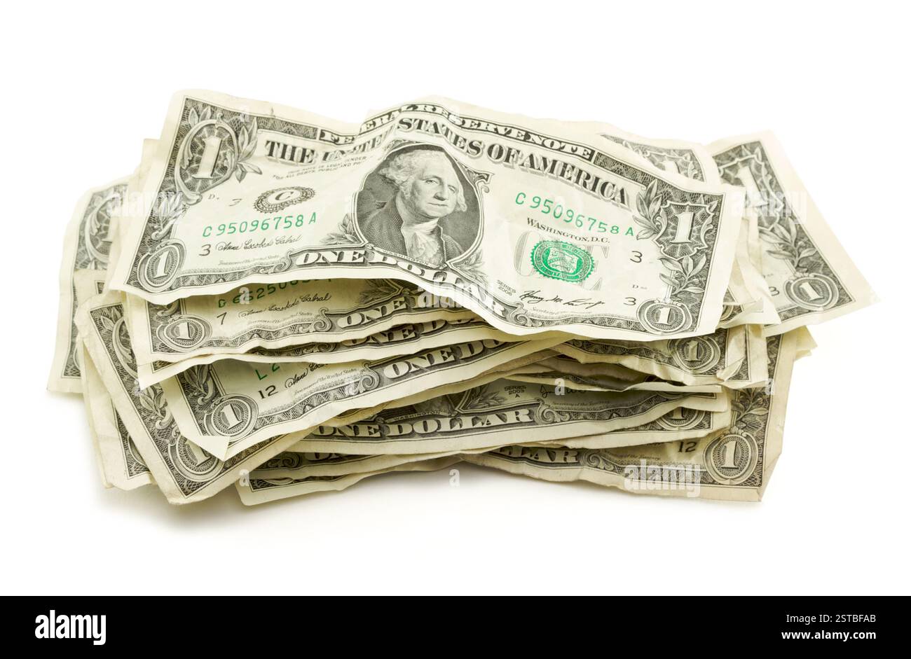 Pile of Crumpled Dollar Bills Stock Photo - Alamy