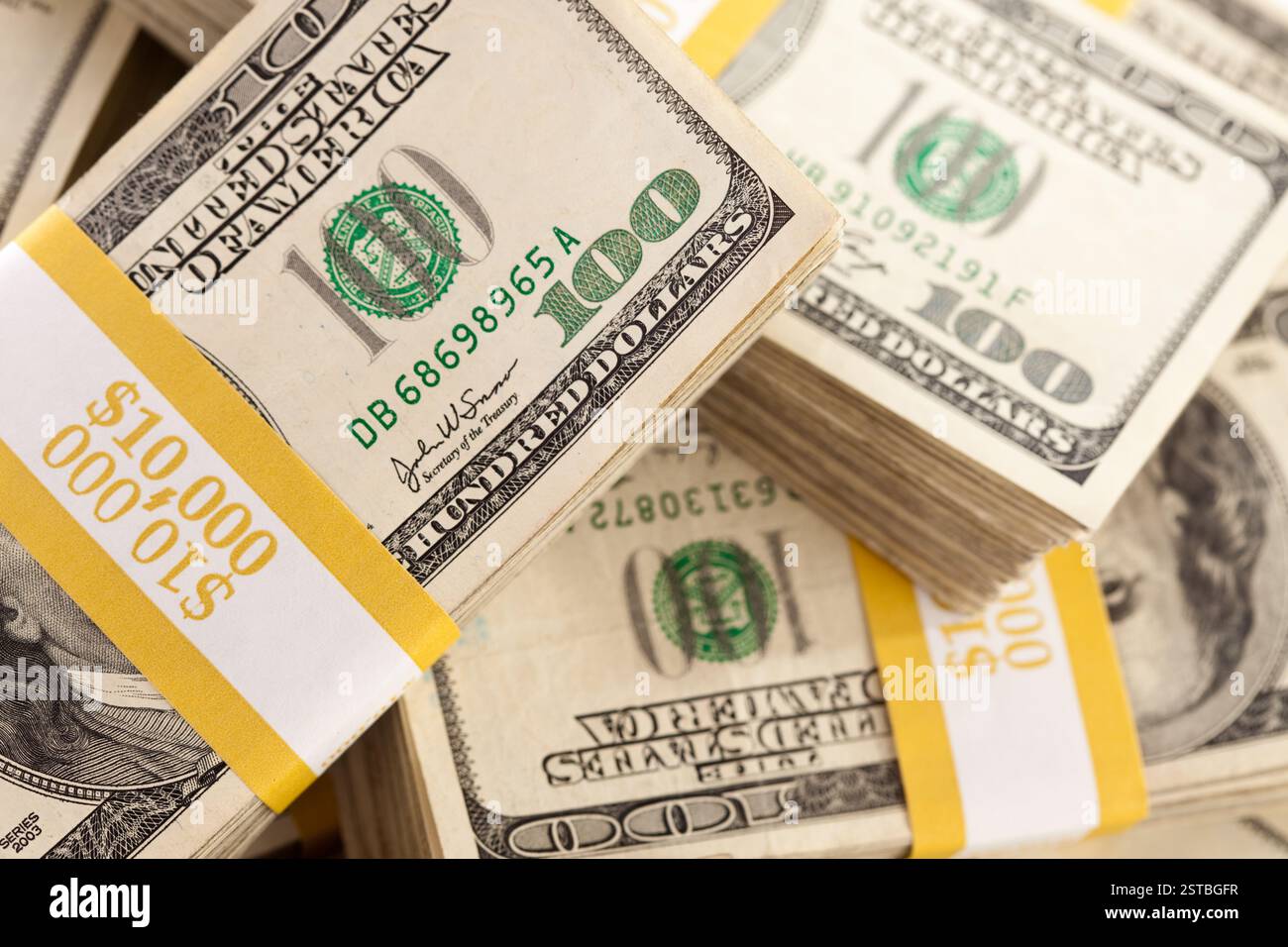 Stacks of Ten Thousand Dollar Piles of One Hundred Dollar Bills Stock ...