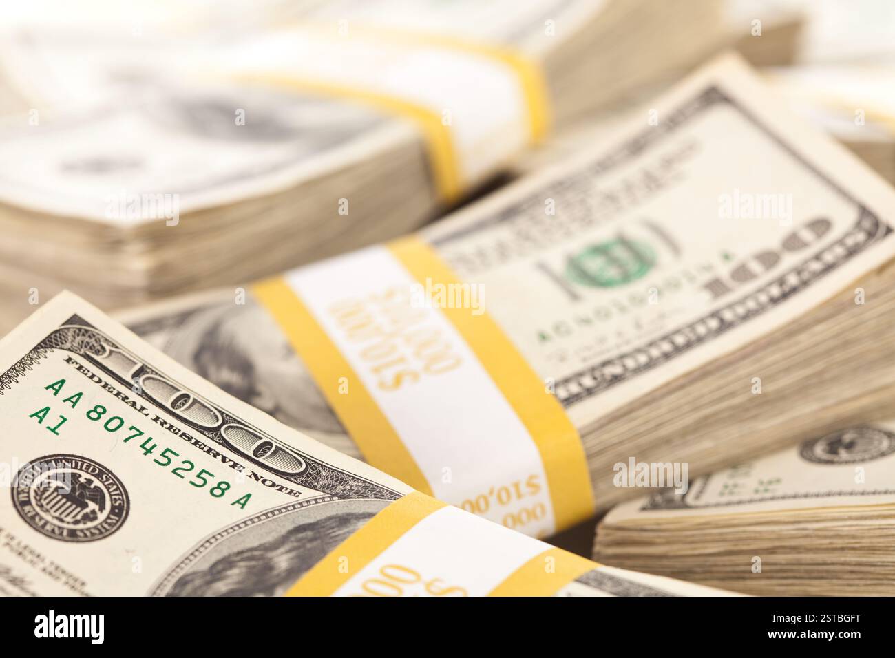 Stacks of Ten Thousand Dollar Piles of One Hundred Dollar Bills Stock ...