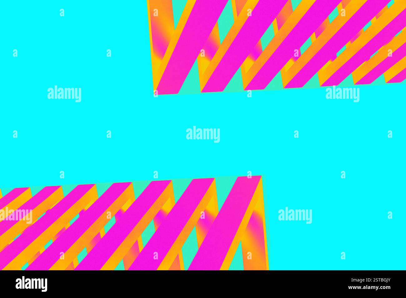 Abstract geometric background with vibrant pink and yellow 3D ...