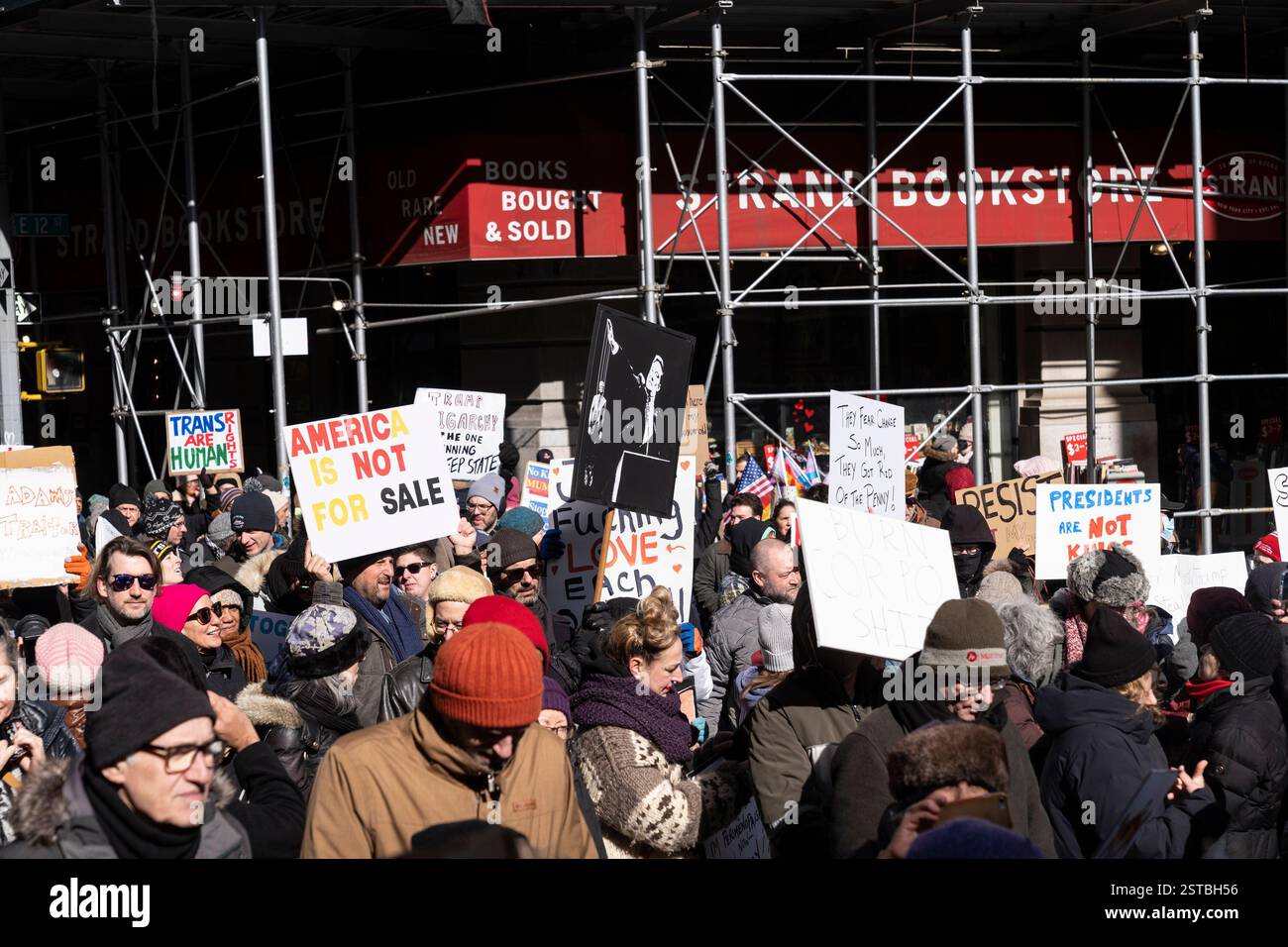 New York, United States. 17th Feb, 2025. Members of Rise and Resist ...