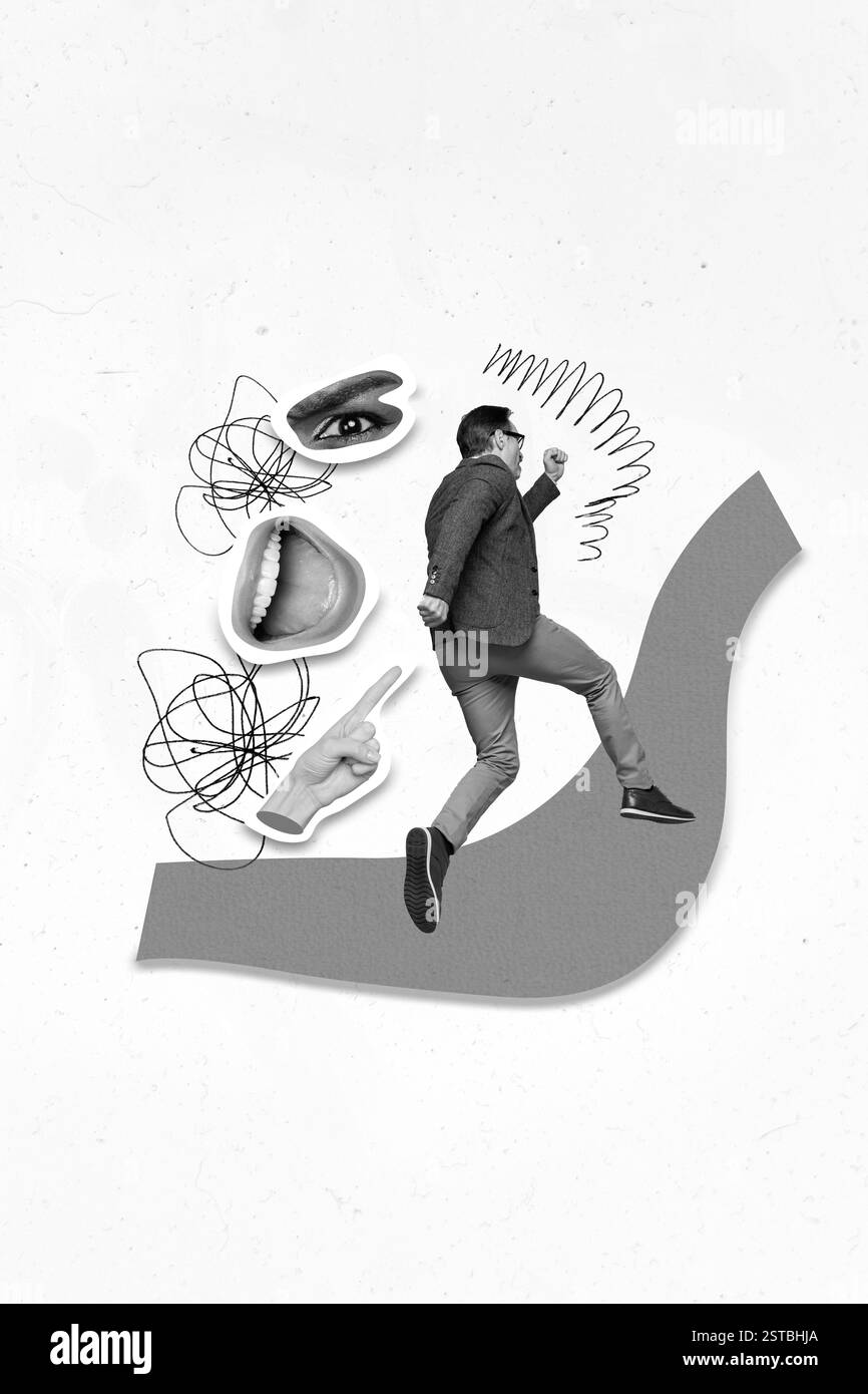 Creative picture photo collage poster sketch of sad upset lady young ...