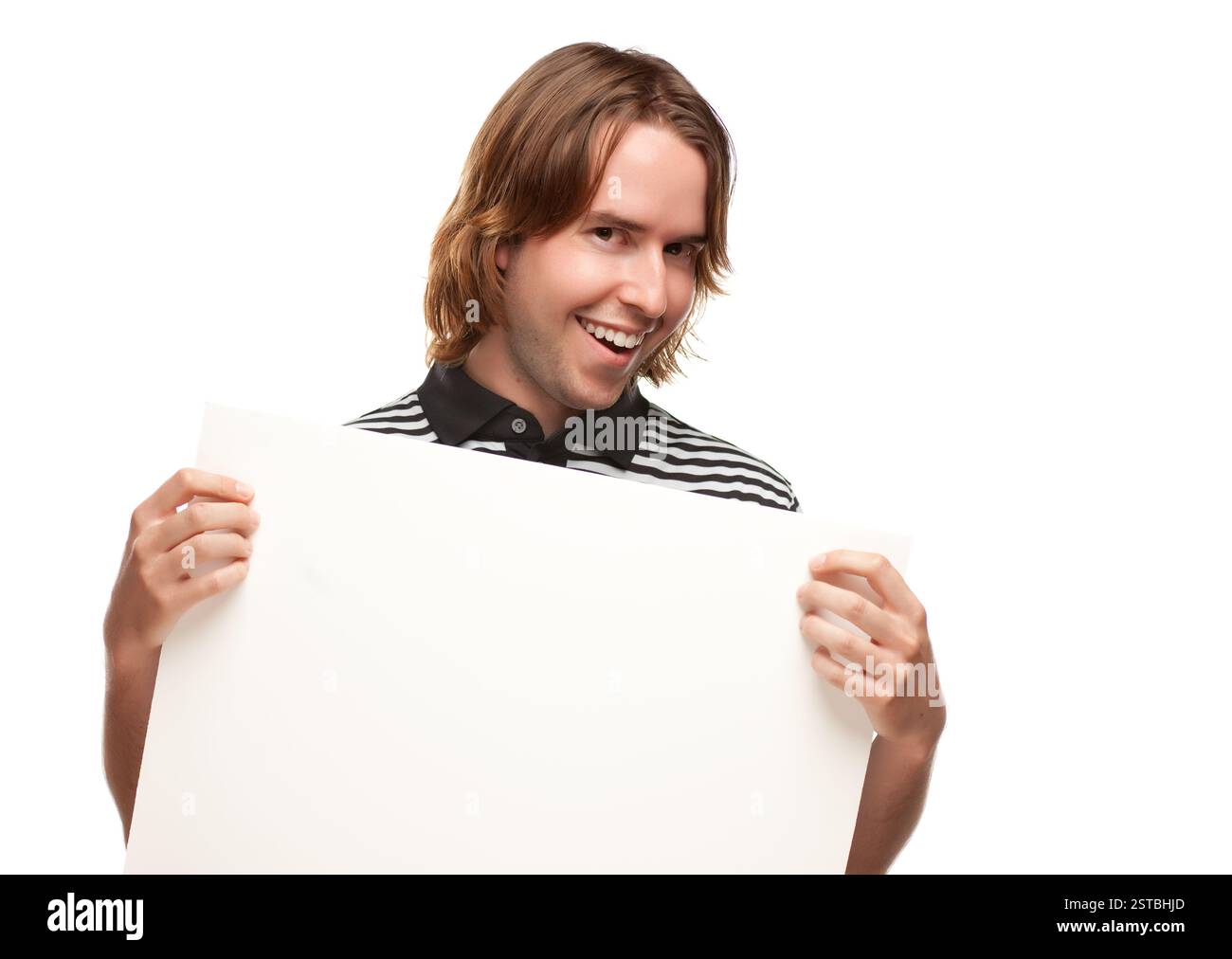 White man holding blank hi-res stock photography and images - Alamy