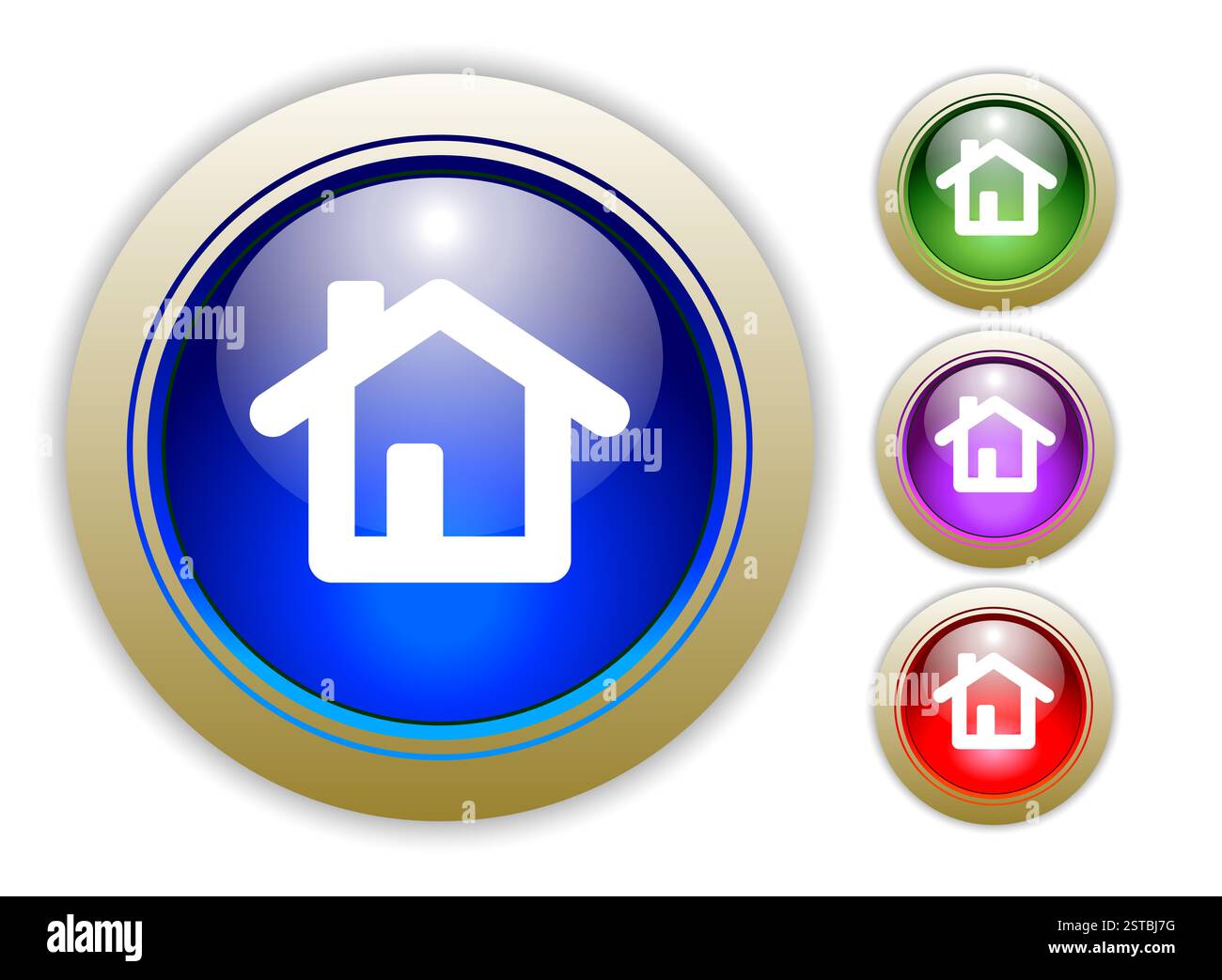 Three Vector Home Button Illustrations Stock Photo - Alamy
