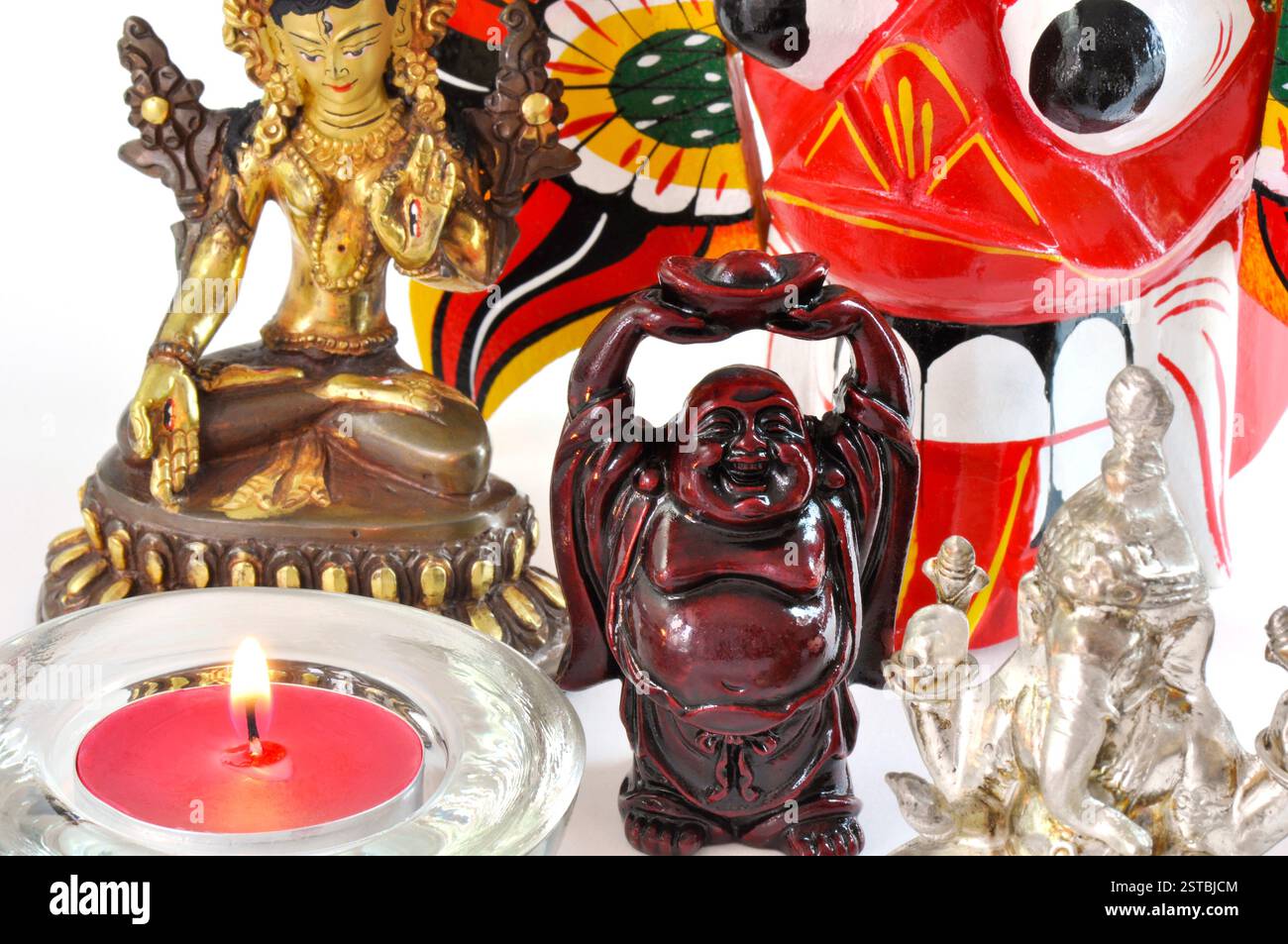 Buddha and hindu statues Stock Photo - Alamy