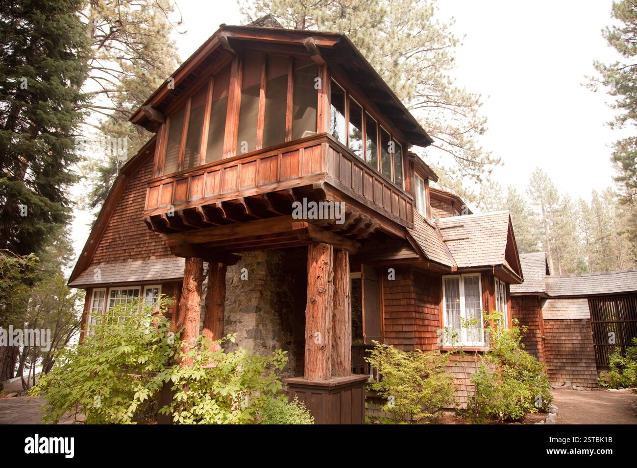 Classic Vintage Log Cabin Amidst the Pine Trees- Tallac Historic Site ...