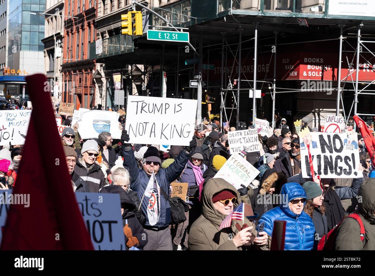 New York, New York, USA. 17th Feb, 2025. Members of Rise and Resist ...