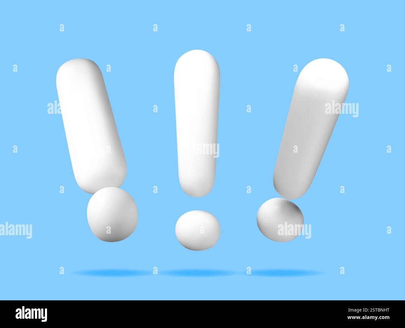 3D white exclamation mark isolated blue Stock Vector Image & Art - Alamy
